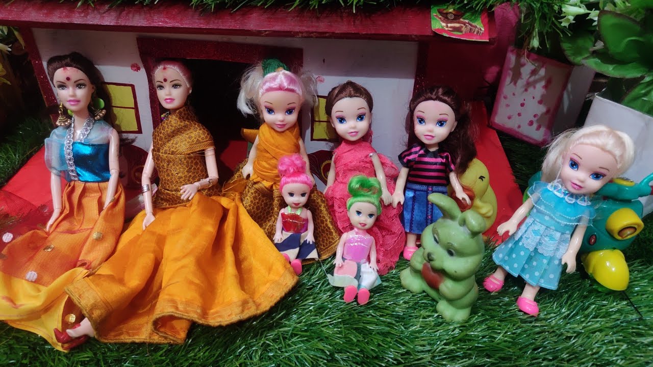 Barbie Stories/Village Barbies/All Day Routine Work/cartoon story/fly ...