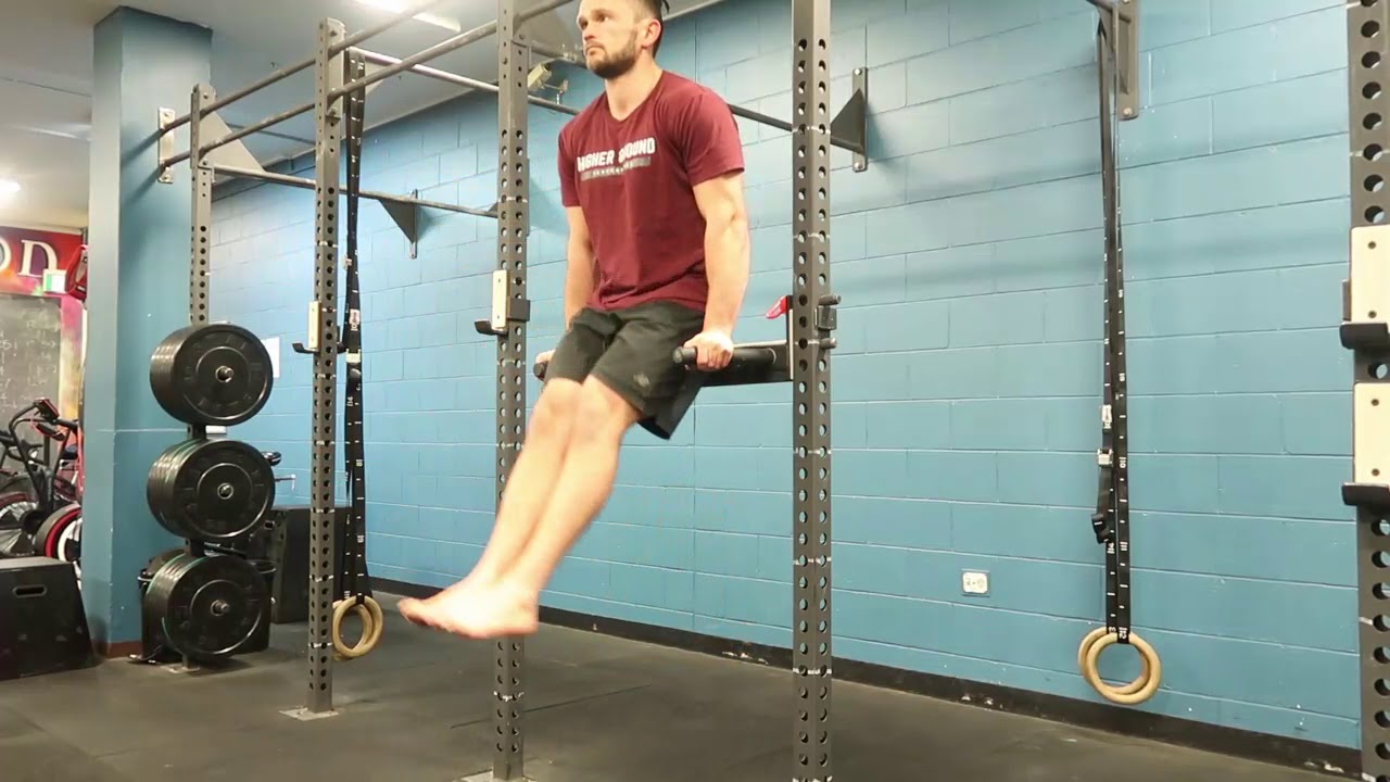 Dip Support Leg Raises - YouTube