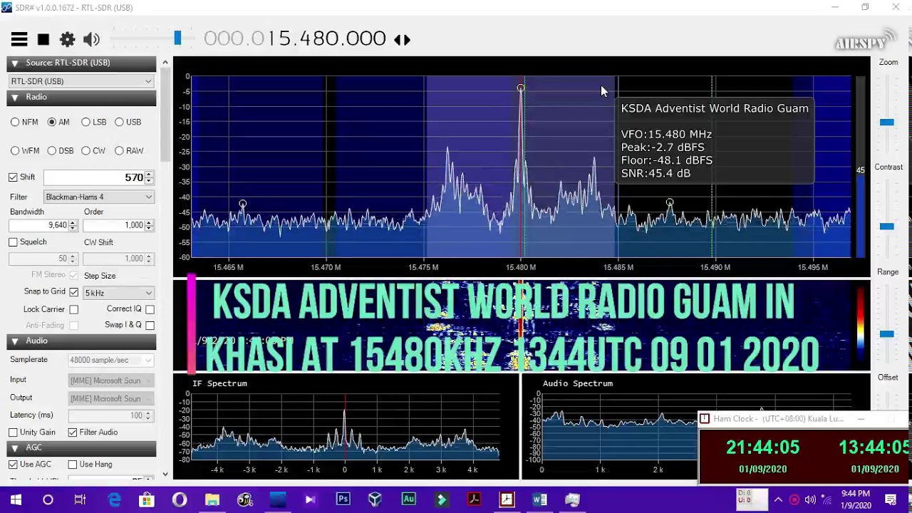 KSDA Adventist World Radio Guam in Khasi at 15480KHz 1344UTC 09 01 2020 ...