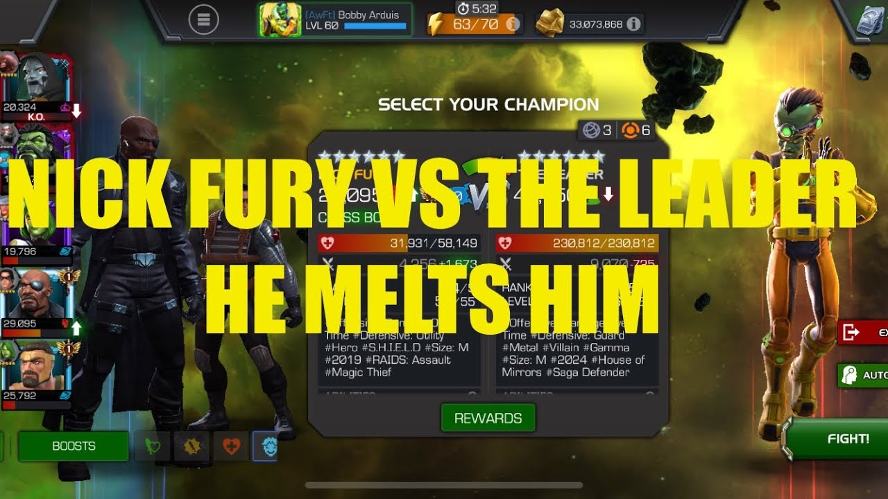 MCOC: NICK FURY VS THE LEADER: #viral #gameplay #mcoc #marvel #epic # ...