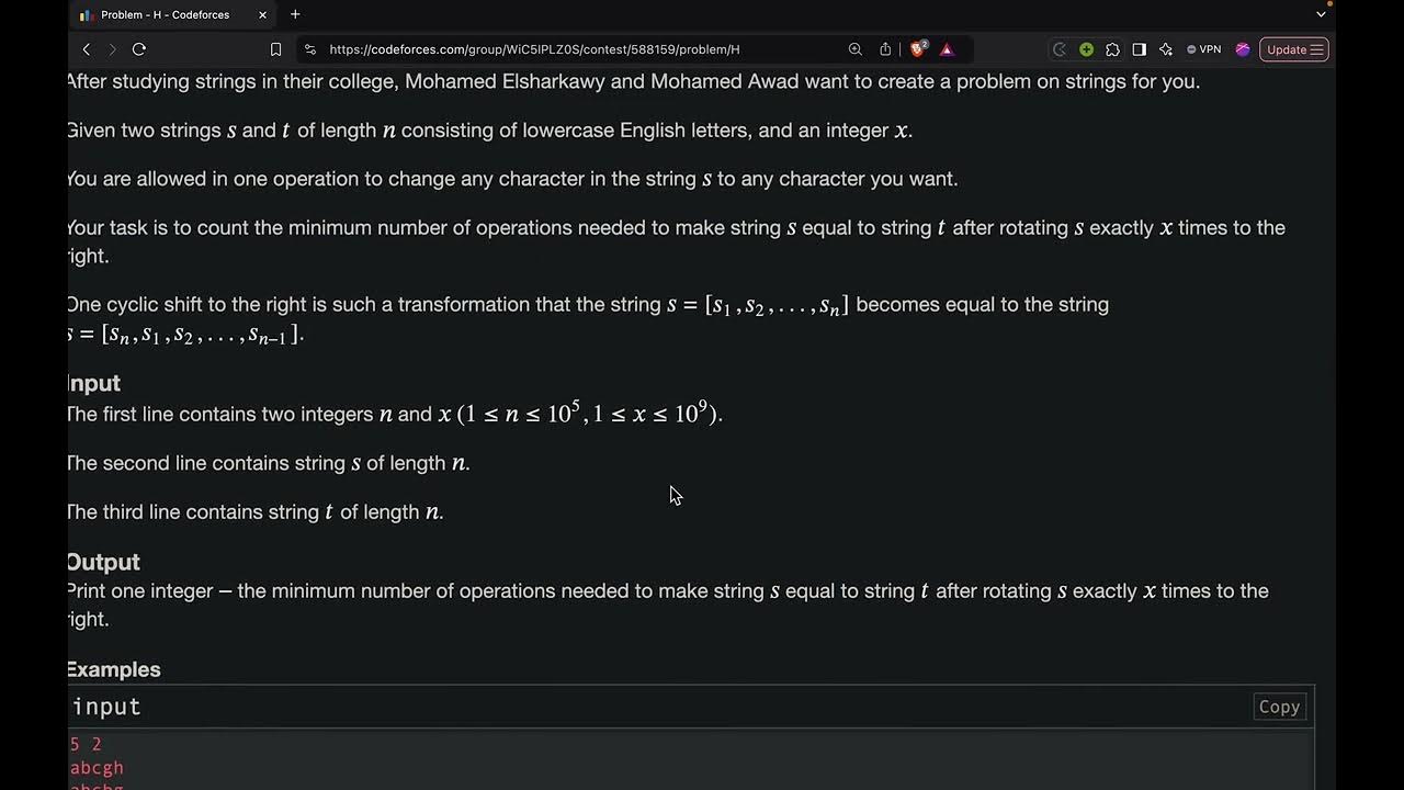 Problems F - Cookie Puzzle, G - The Drink, H - Rotated String - YouTube