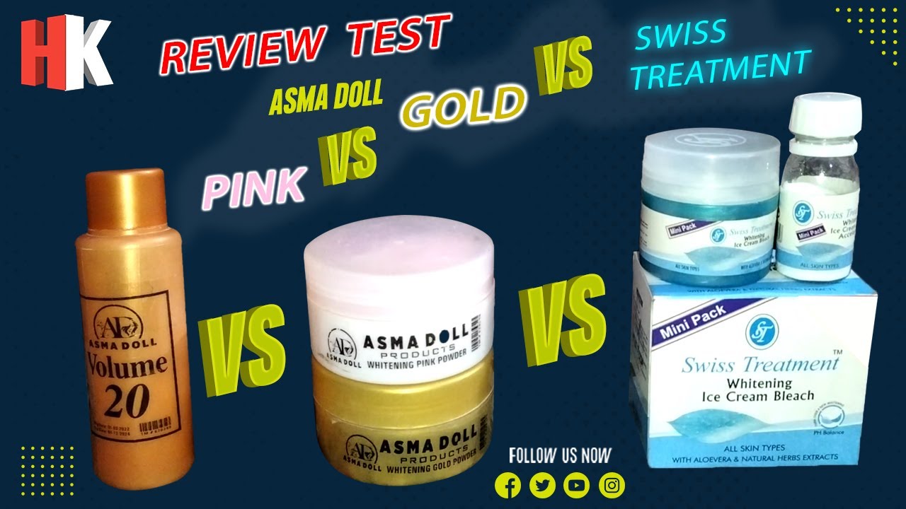 SKIN POLISH Asma Doll Pink VS Golden VS Swiss Treatment Review Test ...