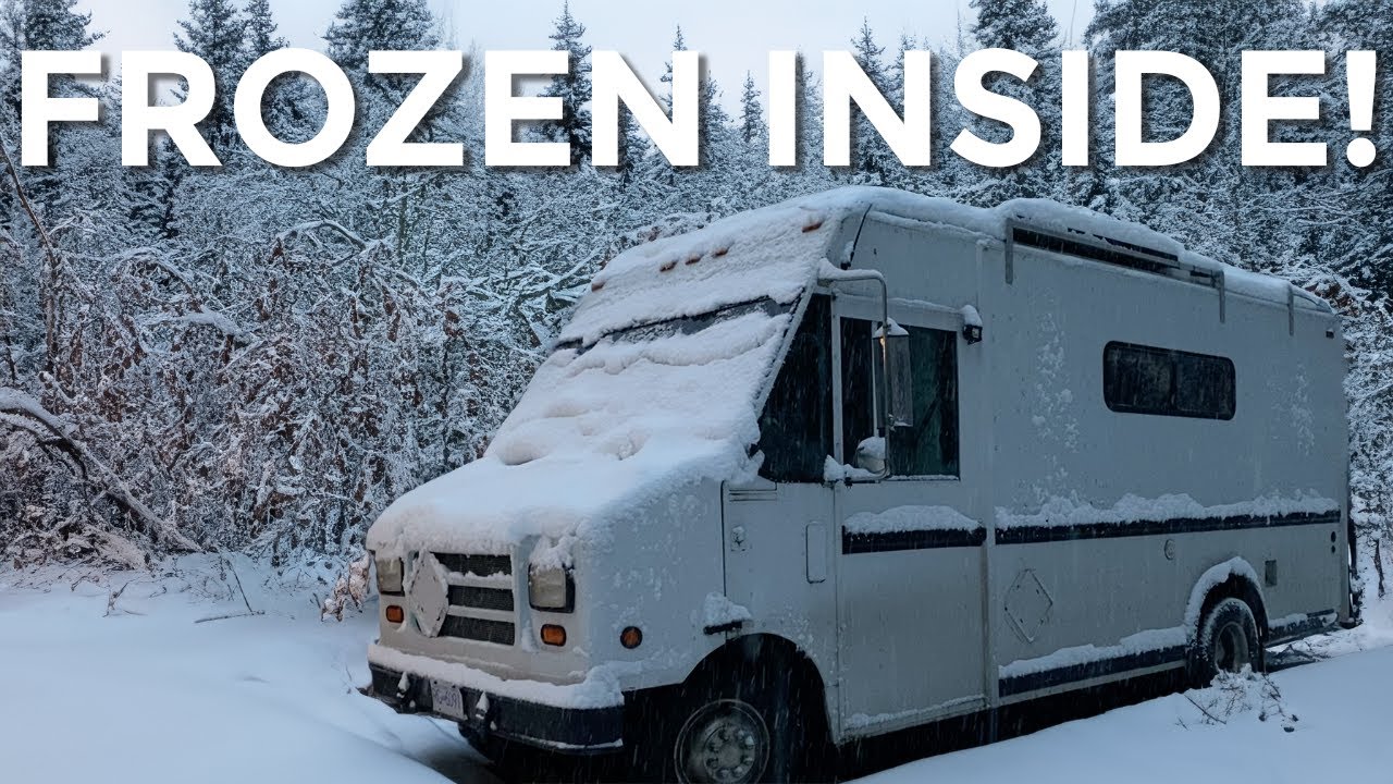 FROZEN inside the van Winter Vanlife - YouTube