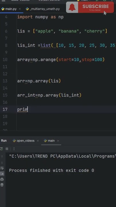 How to Create an Array in #numPy for #Python 2024 طريقط انشاء مصفوفه فى numpy #shorts # ...