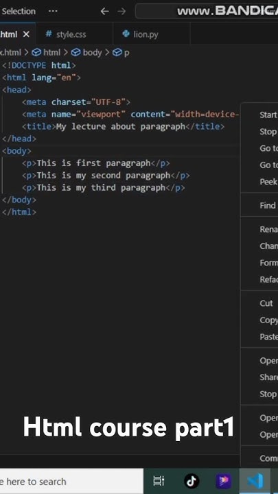 #Html course part1#trending #coder #html #webdesigner - YouTube