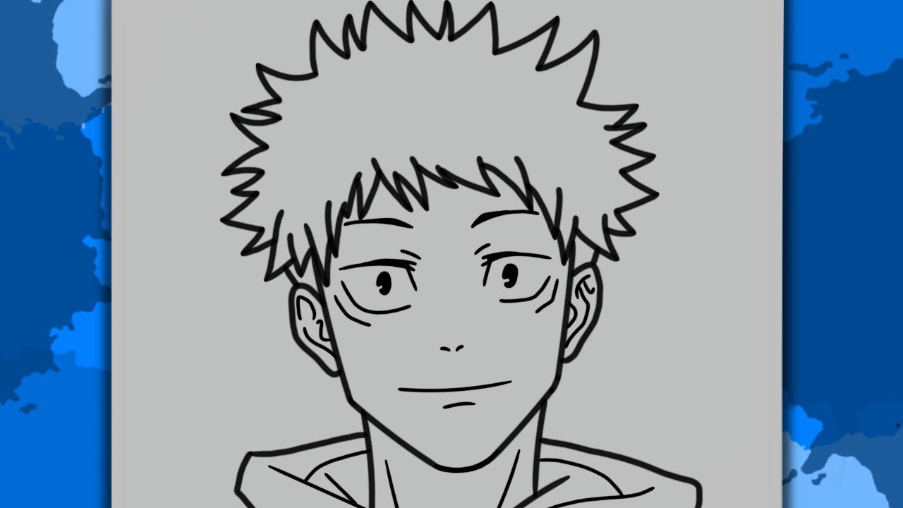 How to Draw Itadori Yuji (Easy Drawing) | Cara menggambar Yuji Itadori ...