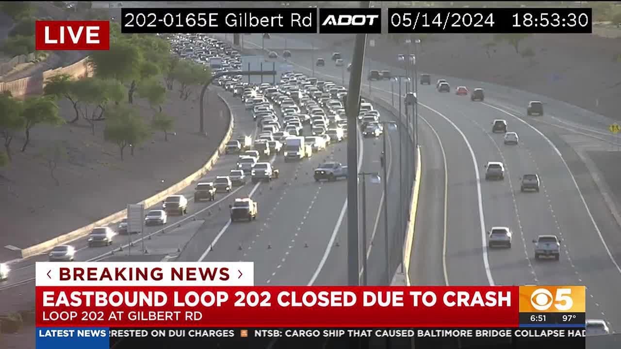 Loop 202 Red Mountain Freeway partially closed in Mesa due to crash ...