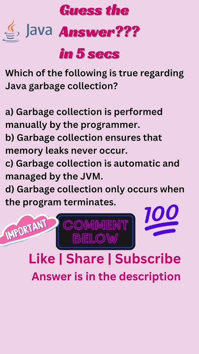 Java Garbage Collection Java Programming Java Interview Question Javashorts Youtube 