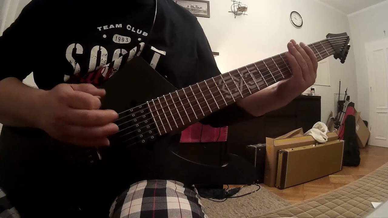 7 strings iceman style guitar w. dimarzio crunch lab pickup - YouTube