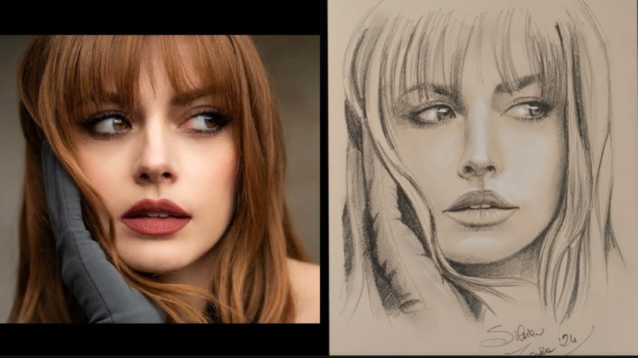 How to draw a frontal portrait step by step / Annalisa Scarrone ...