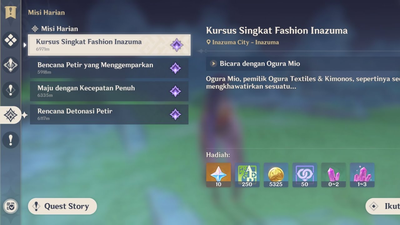 Misi Harian Kursus Singkat Fashion Inazuma | Bicara dengan Ogura Mio ...