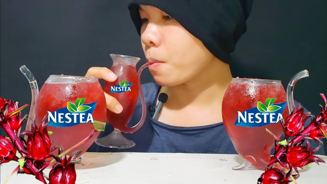 ASMR SOUNDS ♪︎ DRINK NESTEA (RED ATISO) WITH ICE. NO TALKING - YouTube