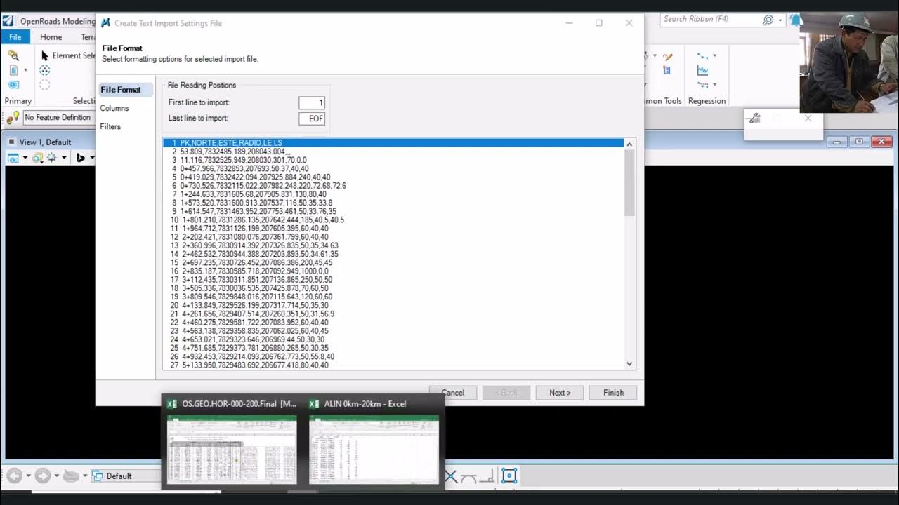 Importar un alineamiento Horizontal desde un archivo Ascii a OpenRoads - YouTube