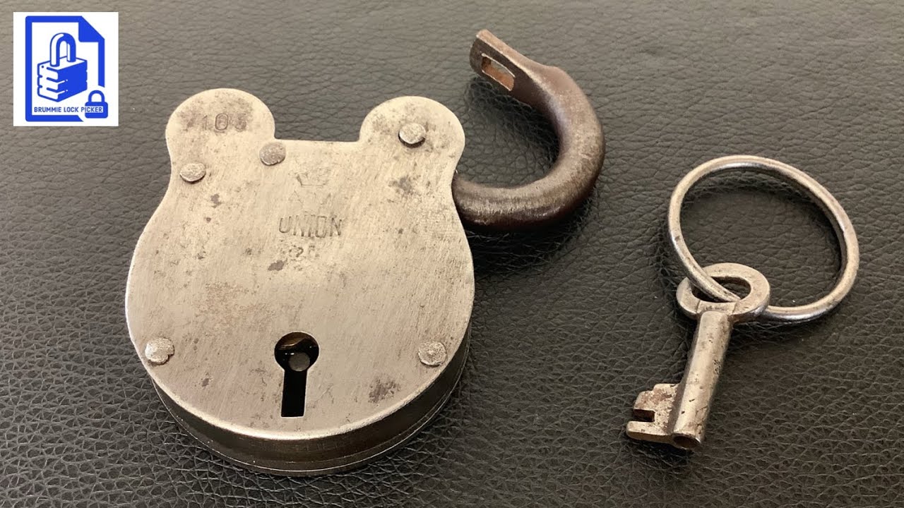 590. Vintage Old English style Union 4 lever padlock picked - YouTube