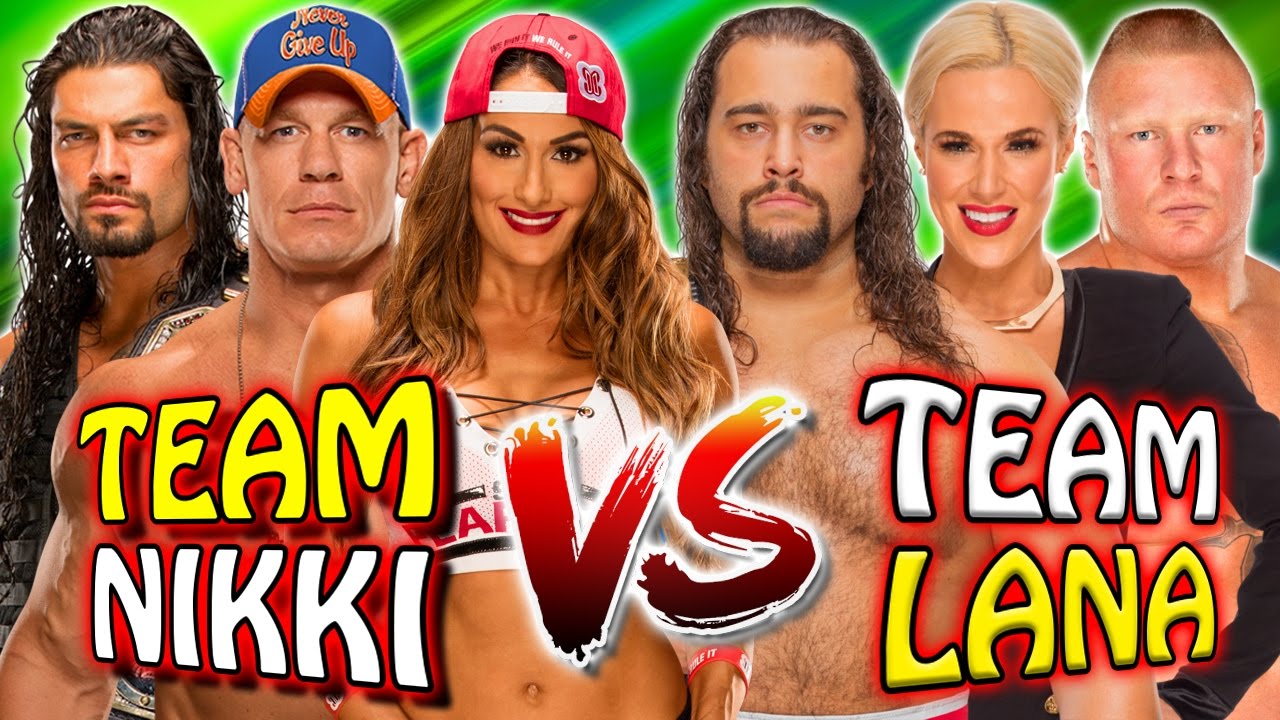 John Cena & Nikki Bella & Roman Reigns vs. Lana & Rusev & Brock Lesnar ...