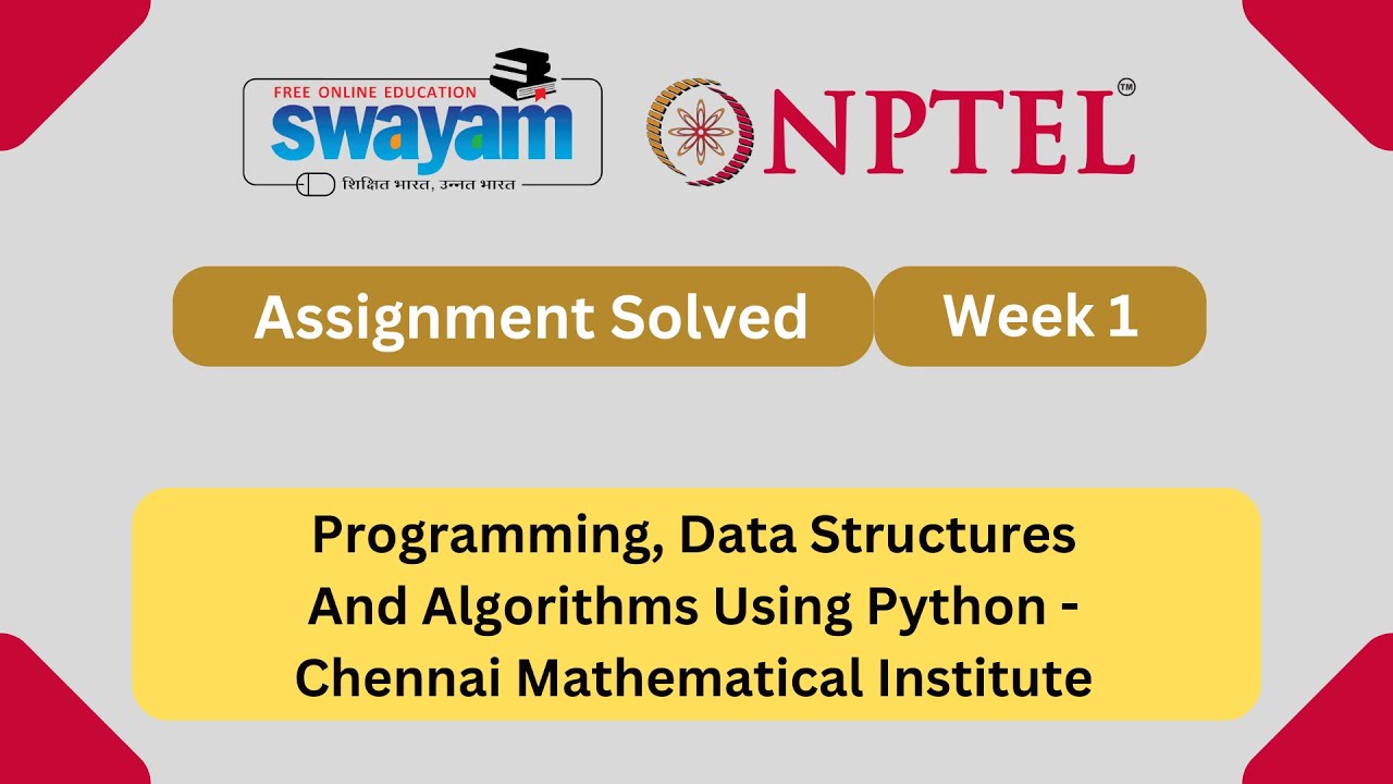 Programming Data Structures And Algorithms Using Python Week 1 4360