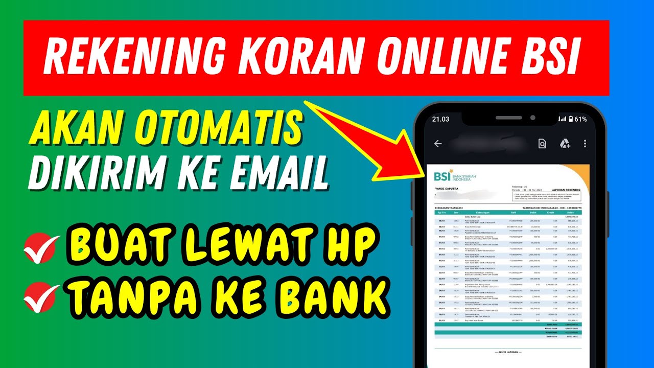 💯 Cara Buat Rekening Koran BSI Mobile Banking Terbaru | E-Statement ...
