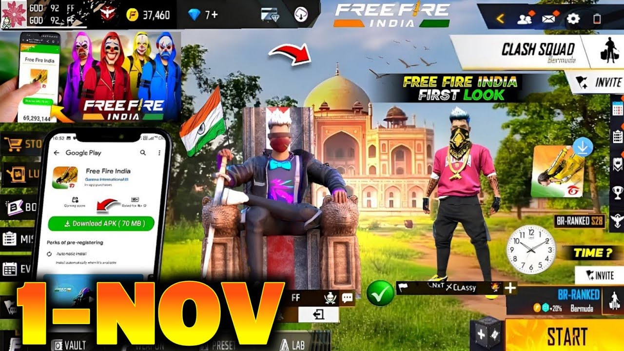 1 NOVEMBER🔥 FREE FIRE INDIA FIRST LOOK OPEN 100% LIVE PROOF | FREE FIRE ...