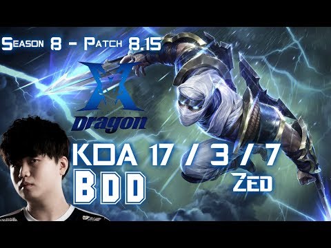 KZ BDD ZED vs ZOE Mid - Patch 8.15 KR Ranked - YouTube