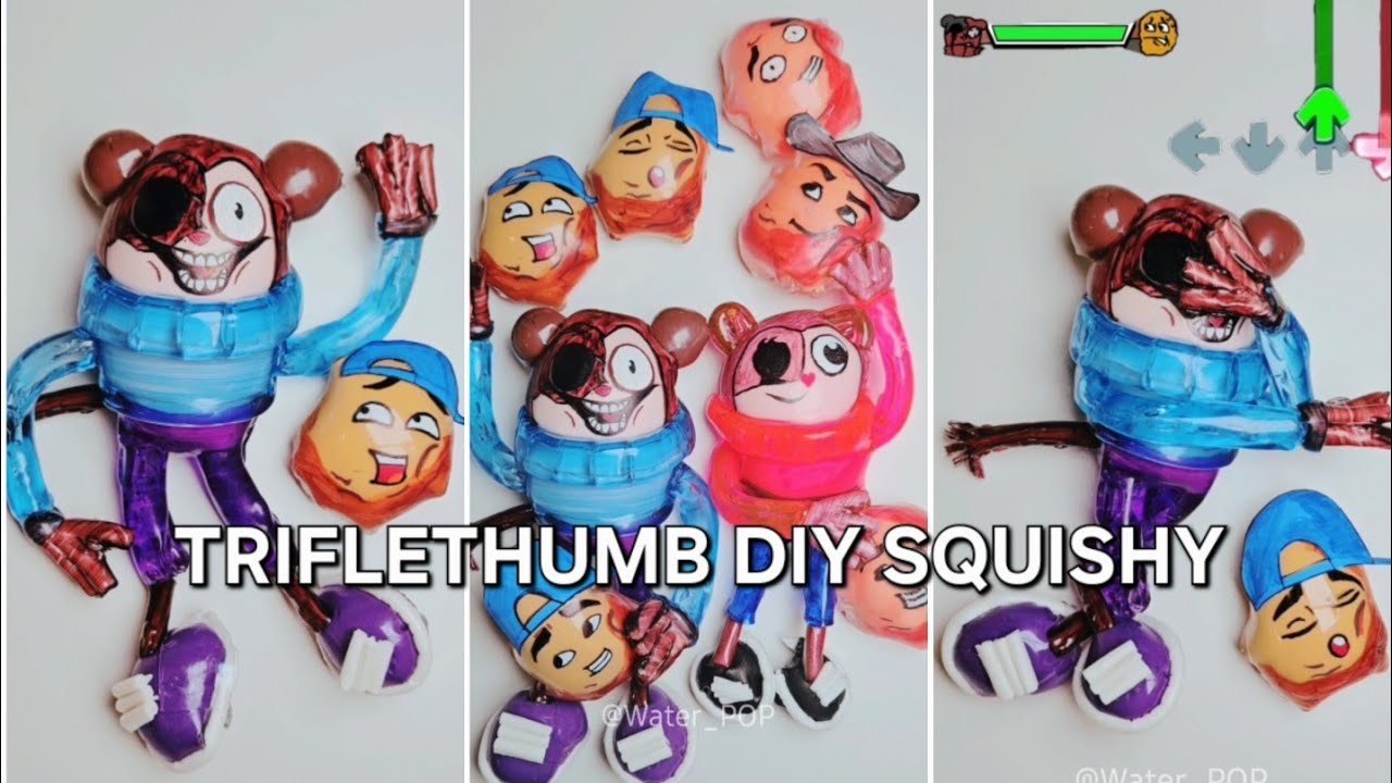 FNF TRIFLETHUMB Jimmy & Nugget DIY SQUISHY with Nano Tape! 프나펑 트리플썸 지미 ...