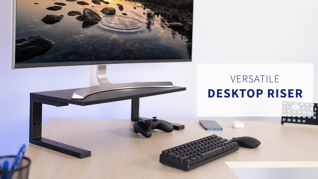 DESK-SHELF22B Versatile Desktop Shelf Riser by VIVO - YouTube