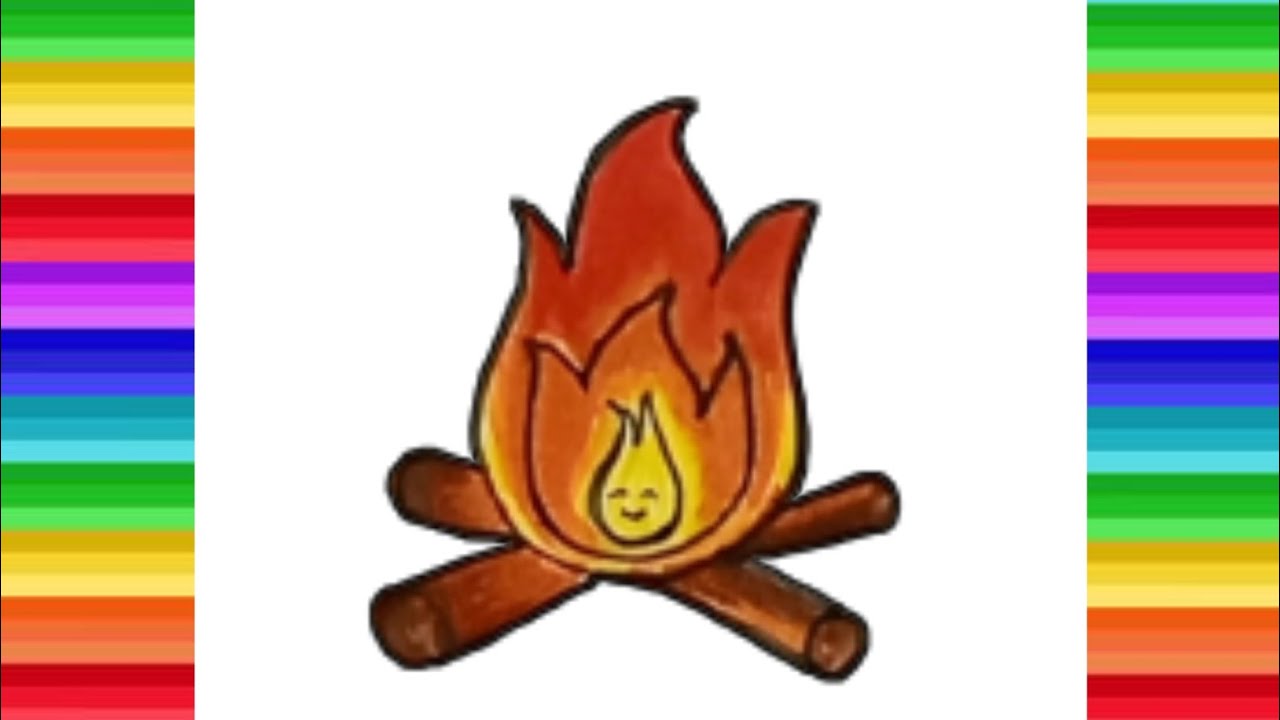 How To Draw Fire Flames Easy Step By Step - YouTube