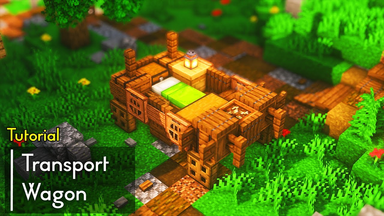 Minecraft: How to Build a Transport Wagon - YouTube