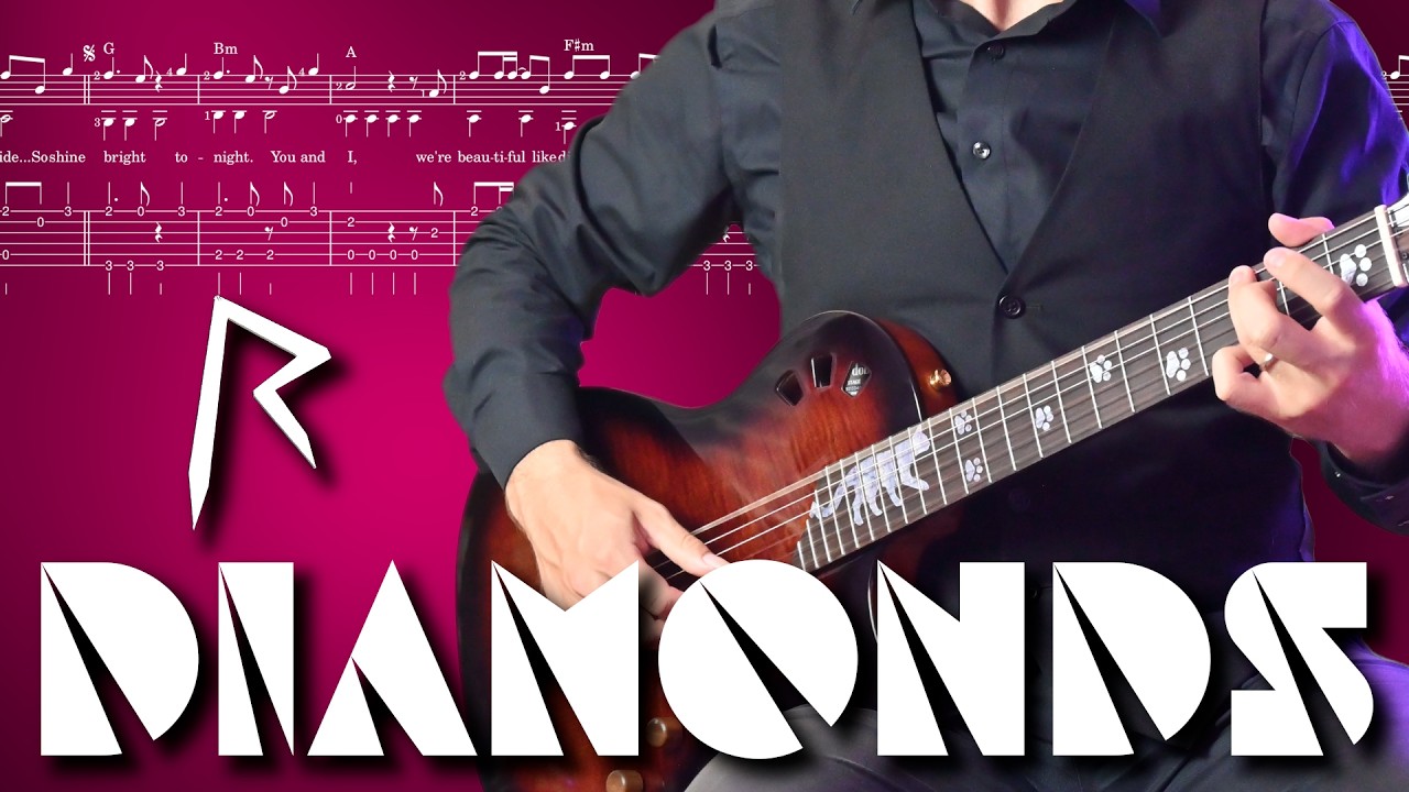 Diamonds (Rihanna) - EASY Fingerstyle Guitar Tutorial - YouTube