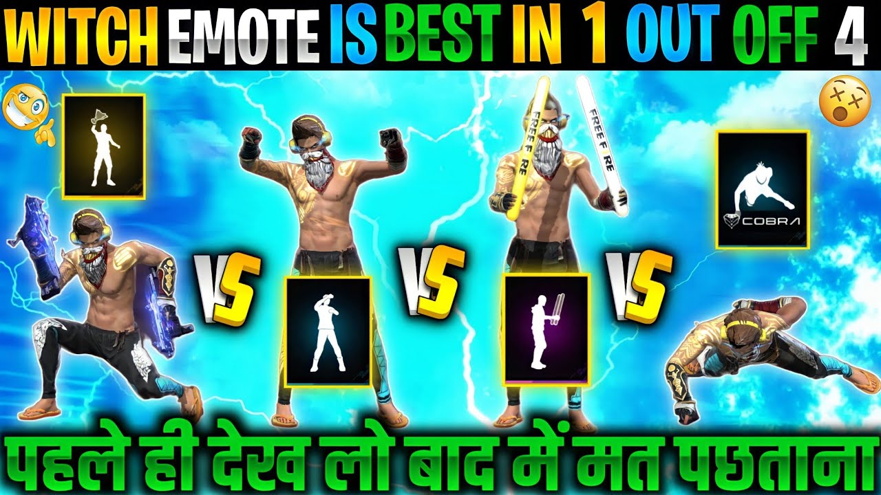 WHICH IS BEST EMOTE IN FREE FIRE | DIWALI LIGHT FEST CHOOSE 1 OUT OFF 4 ...