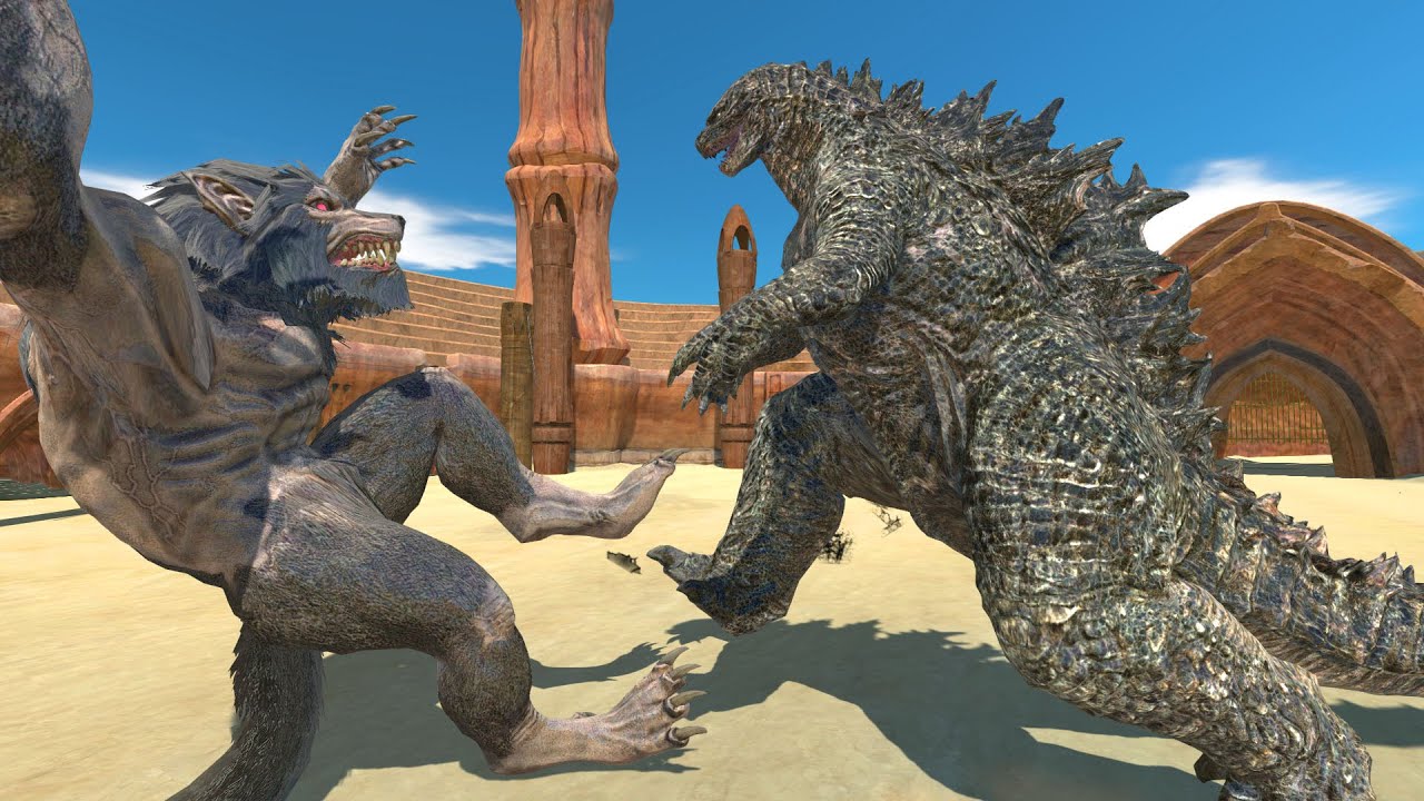 Werewolves vs Godzilla At the Arena - Animal Revolt Battle Simulator ...