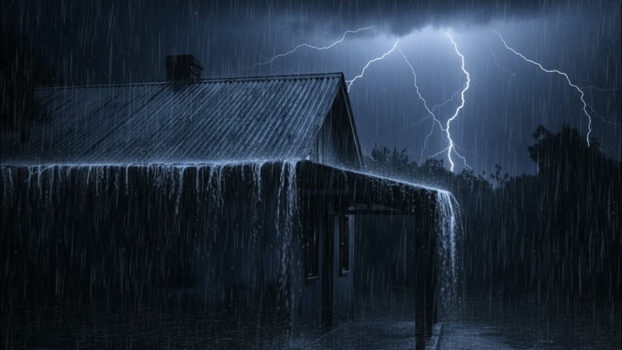 Heavy Rain & Thunderstorm on Metal Roof | Relaxing Rain Sounds for Deep ...