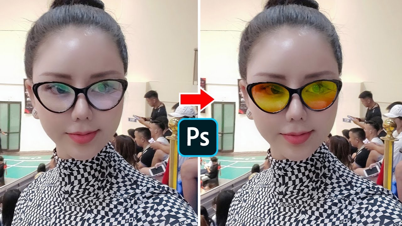 Photoshop tutorial - Turn normal glass into a sunglass - YouTube