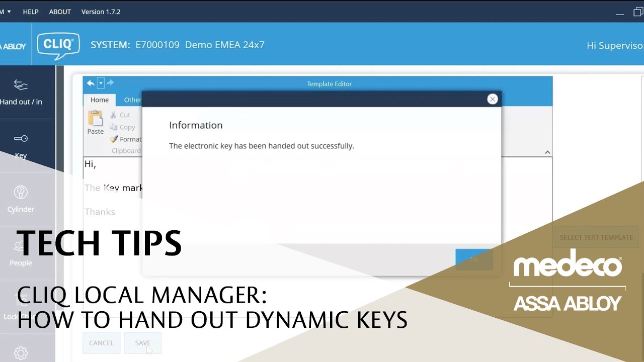 Medeco CLIQ Local Manager: How to Hand Out Dynamic Keys - YouTube