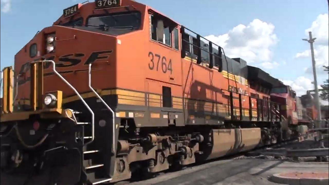 BNSF #3764 Leads EB Stacktrain with K5HL and BNSF Warbonnet. Olathe, KS 9/16/23 - YouTube