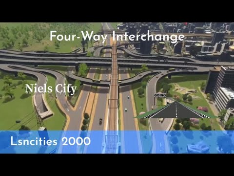 Cities skylines - PS4 | Four-way Interchange | Niels City - YouTube