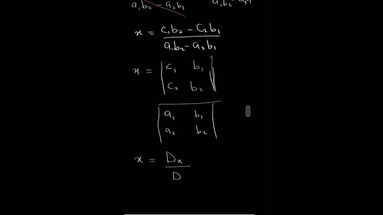 CRAMERS RULE - YouTube