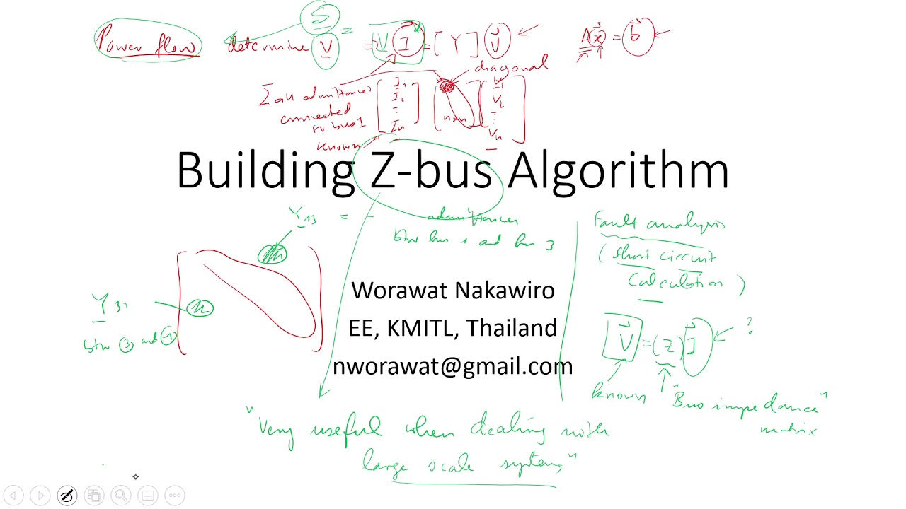 Building Bus Impedance Zbus Algorithm Youtube