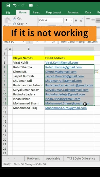 Quickly Create Email address in Excel | Shorts #excelshorts #exceltips - YouTube
