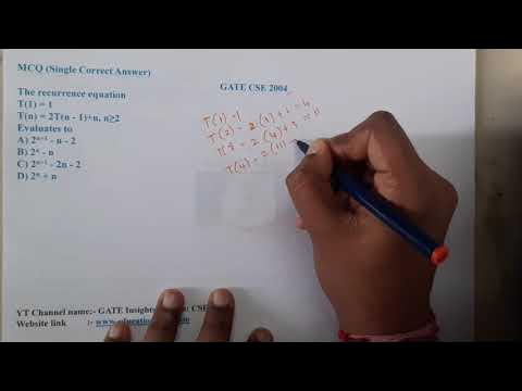 GATE CSE 2004 Q ||Algorithms || GATE Insights Version: CSE - YouTube