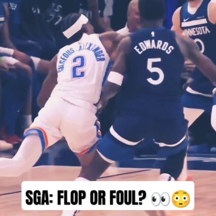 SGA: FLOP OR FOUL? 👀😳 #nba #wolves #thunder #viralvideo #trending # ...