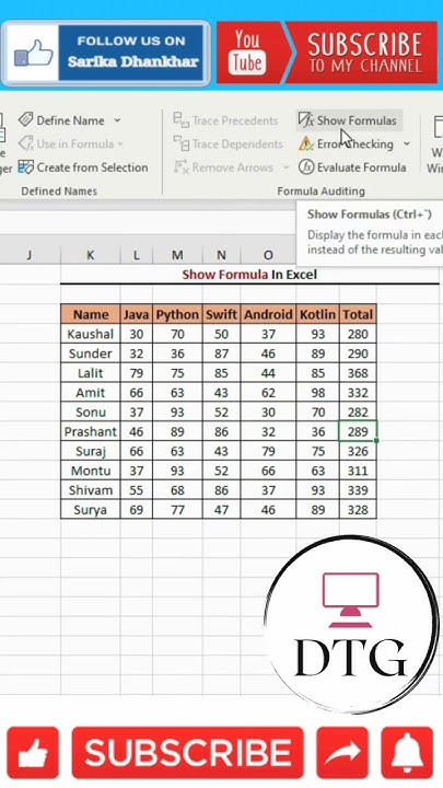 Show Formulas Shorts Excel Exceltips Exceltutorial Msexcel Microsoftexcel