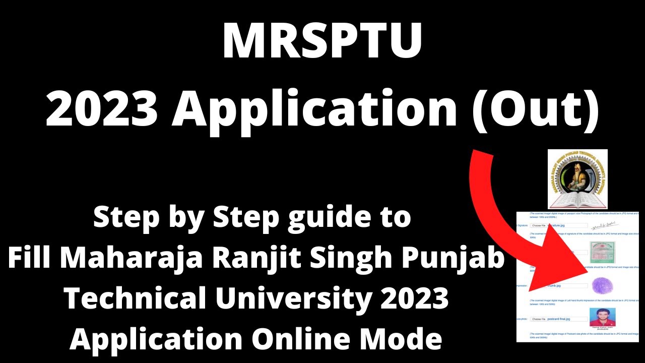MRSPTU Admission 2023 Application (Started) - How to Fill MRSPTU ...