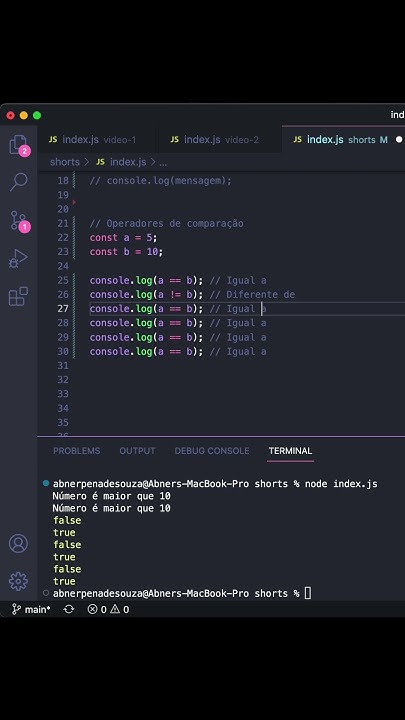 OPERADORES DE COMPARAÇÃO (JS) - YouTube