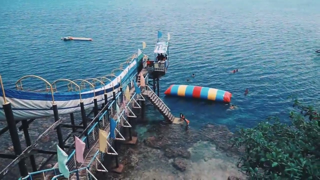 HUGE WATERSLIDE THAT LEADS INTO THE OCEAN - Samal Island Philippines ...