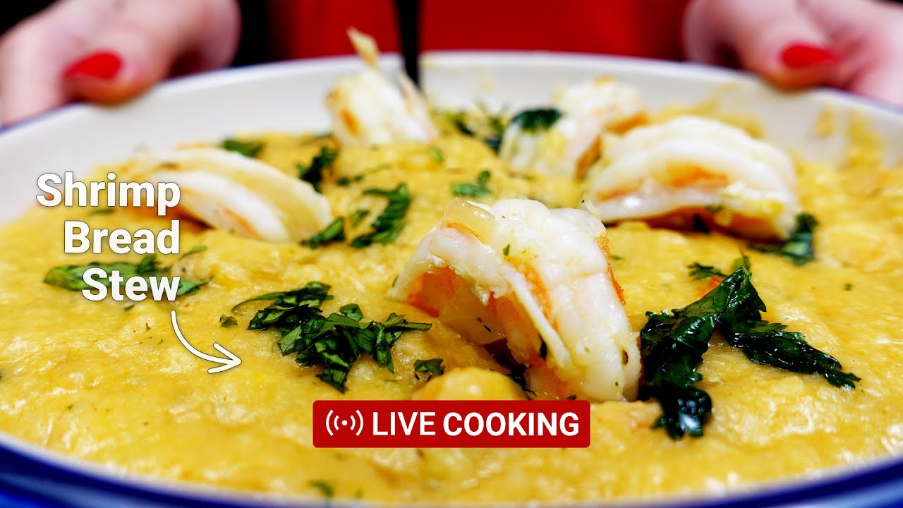 ️ LIVE Cooking 102 - Shrimp Bread Stew (Açorda de Camarão) - YouTube