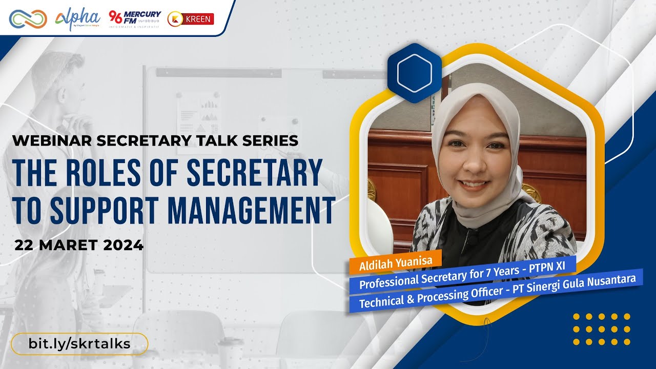 Webinar The Roles of Secretary to Support Management - YouTube
