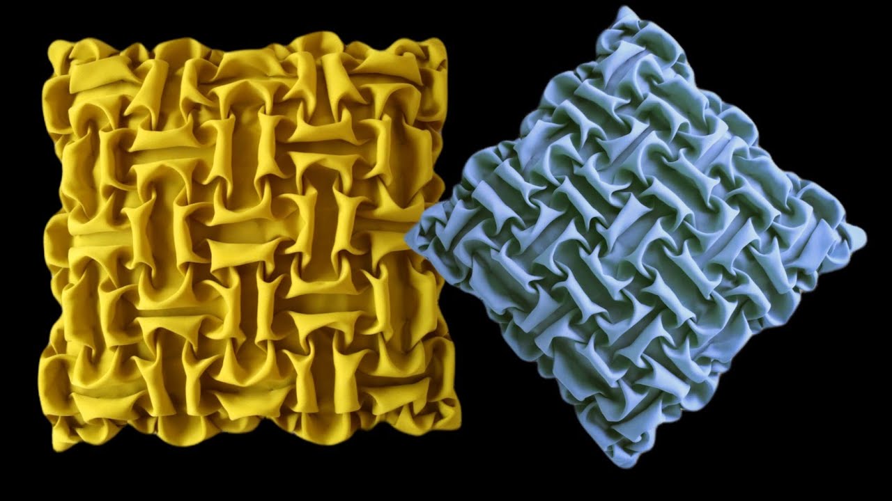 Criss Cross Pattern Smocking Cushion Cover making vertical and Horizontal pillow design cojin ...