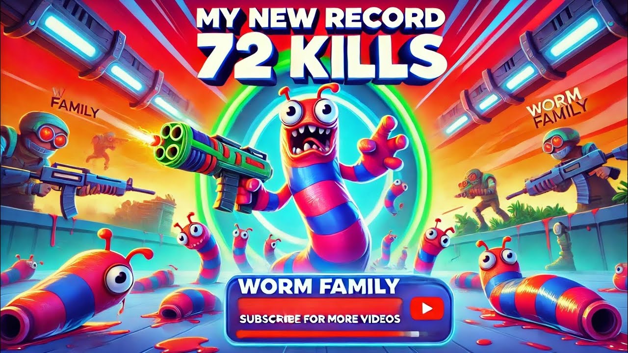 My worm family gameplay | My 72 kills in worm family gameplay | snack ...