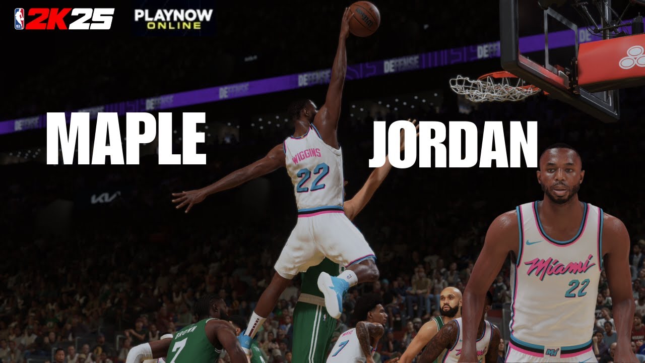 MAPLE JORDAN Bagwork Andrew Wiggins Miami Heat Debut In NBA 2k25 Play ...