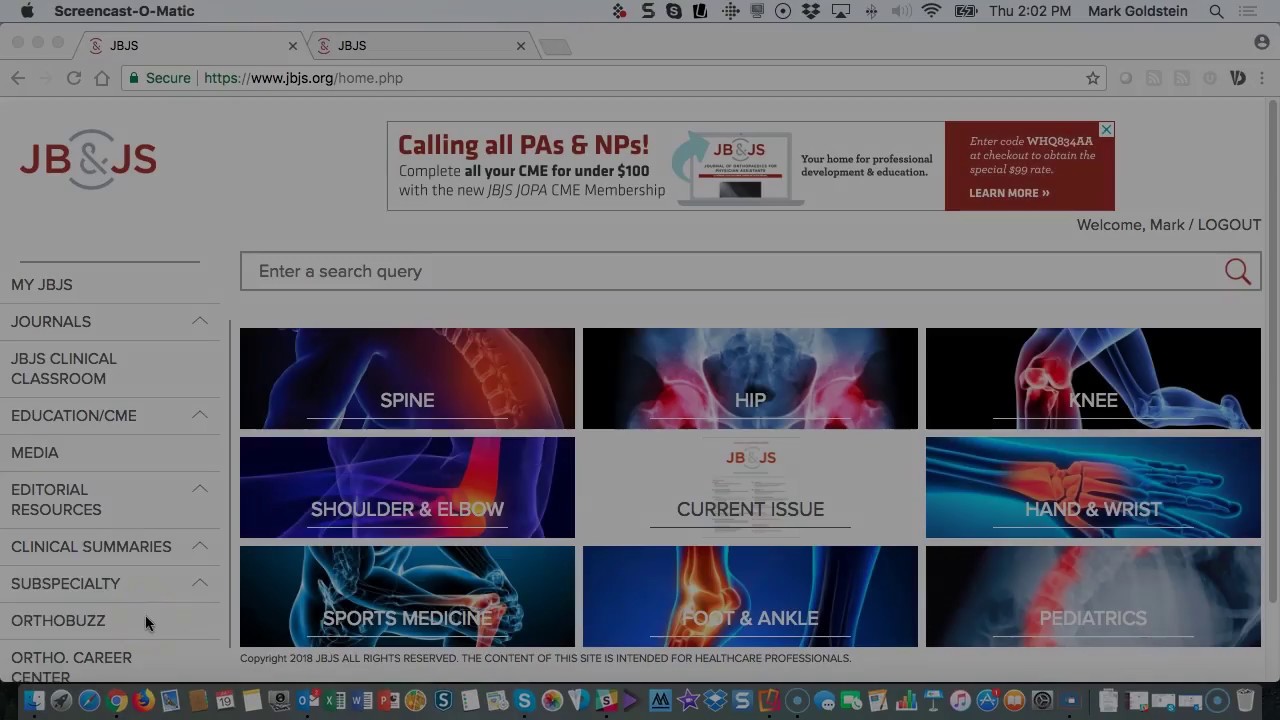 JBJS.org Subspecialty Collections Tutorial: How to sign-up - YouTube